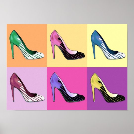 Pop Art Stiletto Pumps / Shoes / High Heels Poster | Zazzle.com