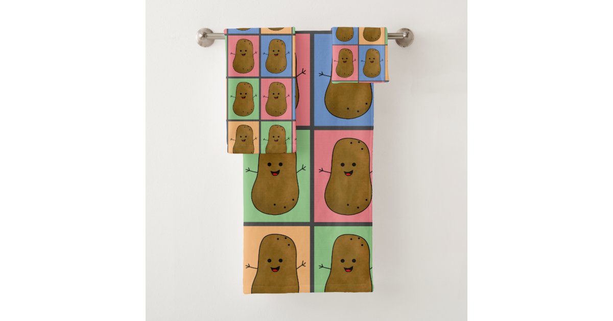 Pop Art Style Potato Bath Towel Set | Zazzle