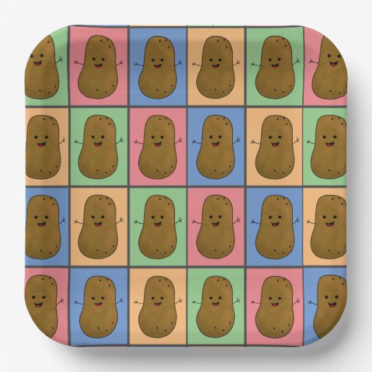 Pop Art Style Potato Paper Plates | Zazzle.com