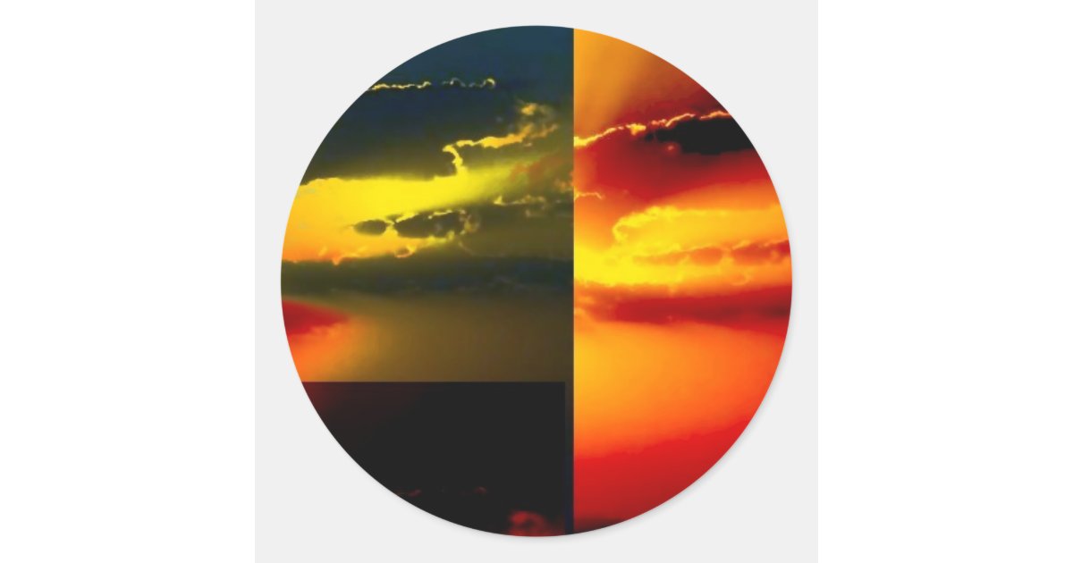 Pop Art Sunset Classic Round Sticker | Zazzle