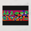 Pop Art Thanksgiving Silhouettes Holiday Postcard | Zazzle