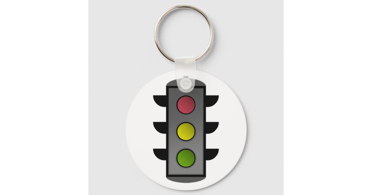 Pop Art Traffic Light Keychain | Zazzle