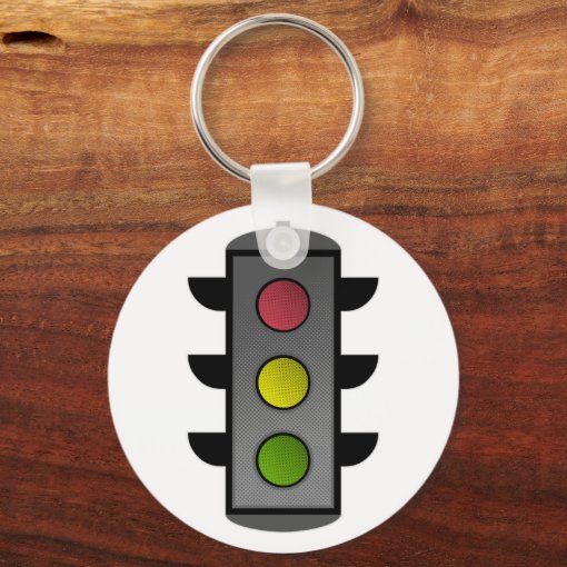 Pop Art Traffic Light Keychain | Zazzle