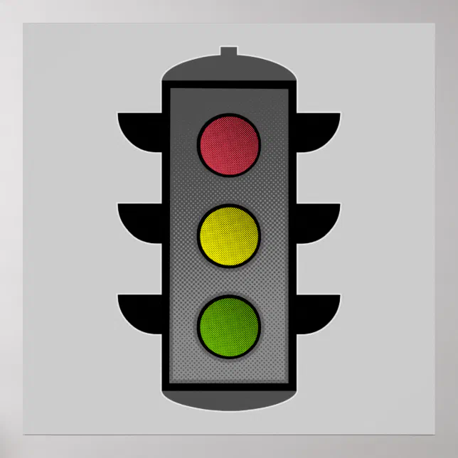 Pop Art Traffic Light Poster | Zazzle