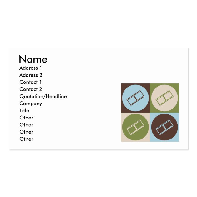 Pop Art Video Editing Business Card Template