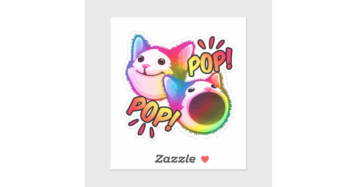 pop cat popping cat meme sticker | Zazzle