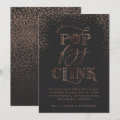 pop clink fizz bronze holiday party invitation | Zazzle