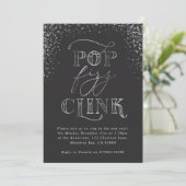 pop clink fizz silver holiday party invitation | Zazzle