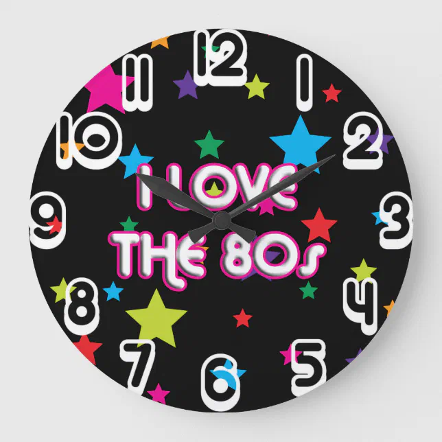 Pop Culture Retro I love the 80s Large Clock | Zazzle