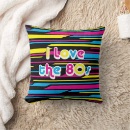 Pop Culture Retro I love the 80s Throw Pillow | Zazzle
