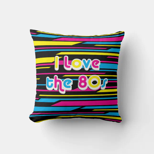 Pop Culture Retro I love the 80s Throw Pillow | Zazzle