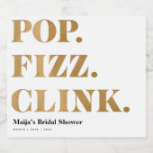 Pop Fizz Clink Sparkling Wine Labels | Zazzle