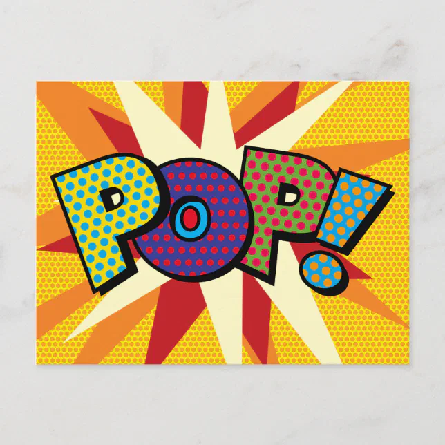 POP Fun Retro Comic Book Pop Art Announcement Postcard | Zazzle