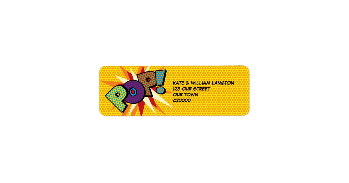POP Fun Retro Comic Book Pop Art Label | Zazzle