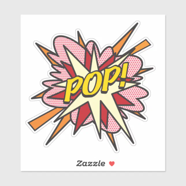 POP Fun Retro Comic Book Pop Art Sticker | Zazzle