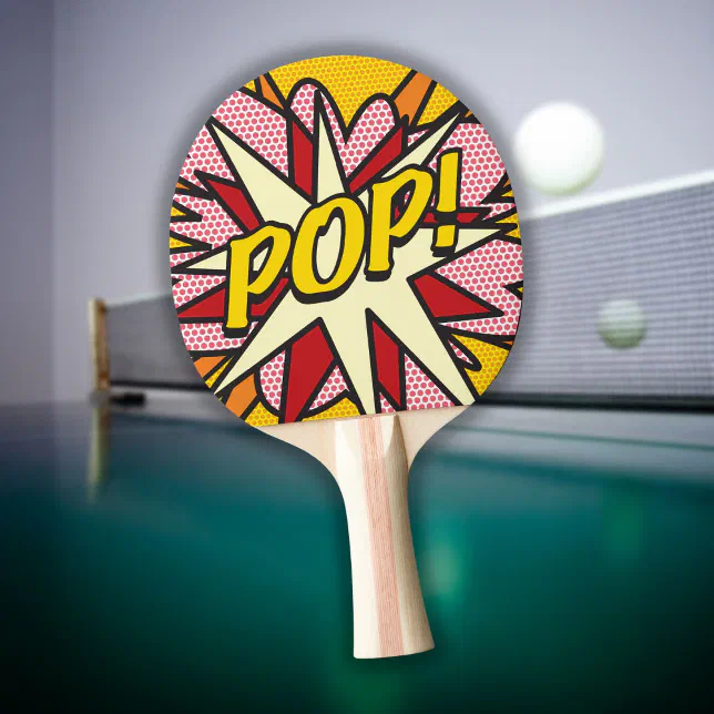 POP Fun Retro Comic Book Superhero Modern Ping Pong Paddle | Zazzle