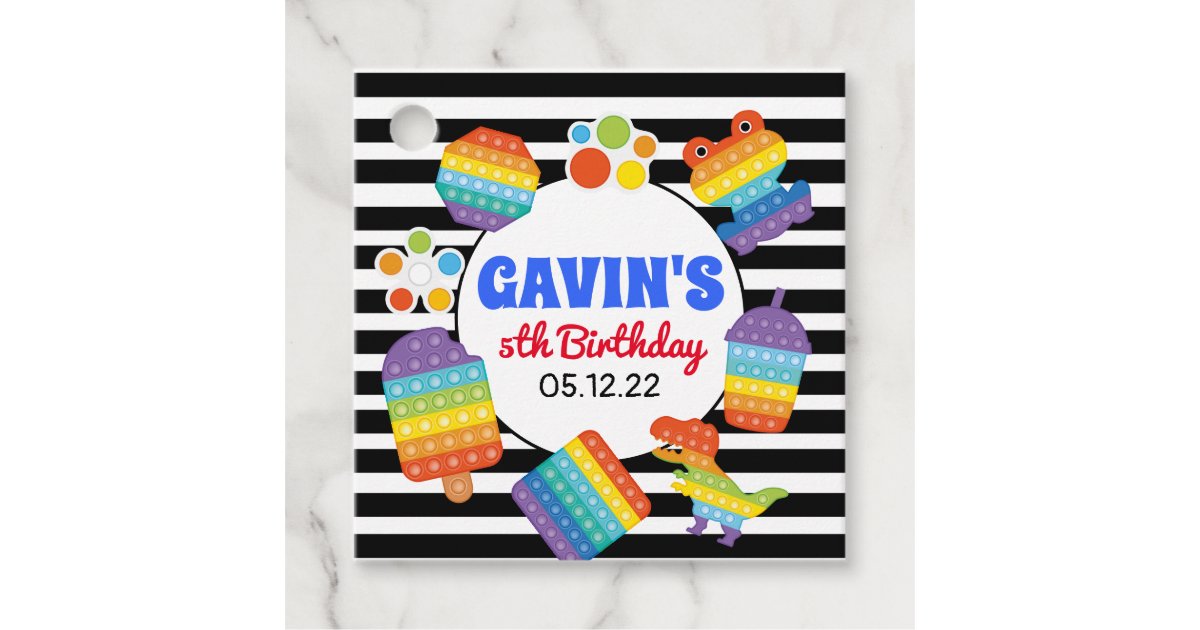 Pop It Birthday Favor Tag, Fidget Favor Tag | Zazzle
