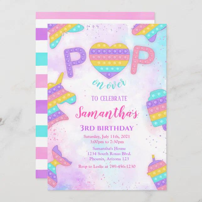 Pop It Birthday Invitation | Zazzle