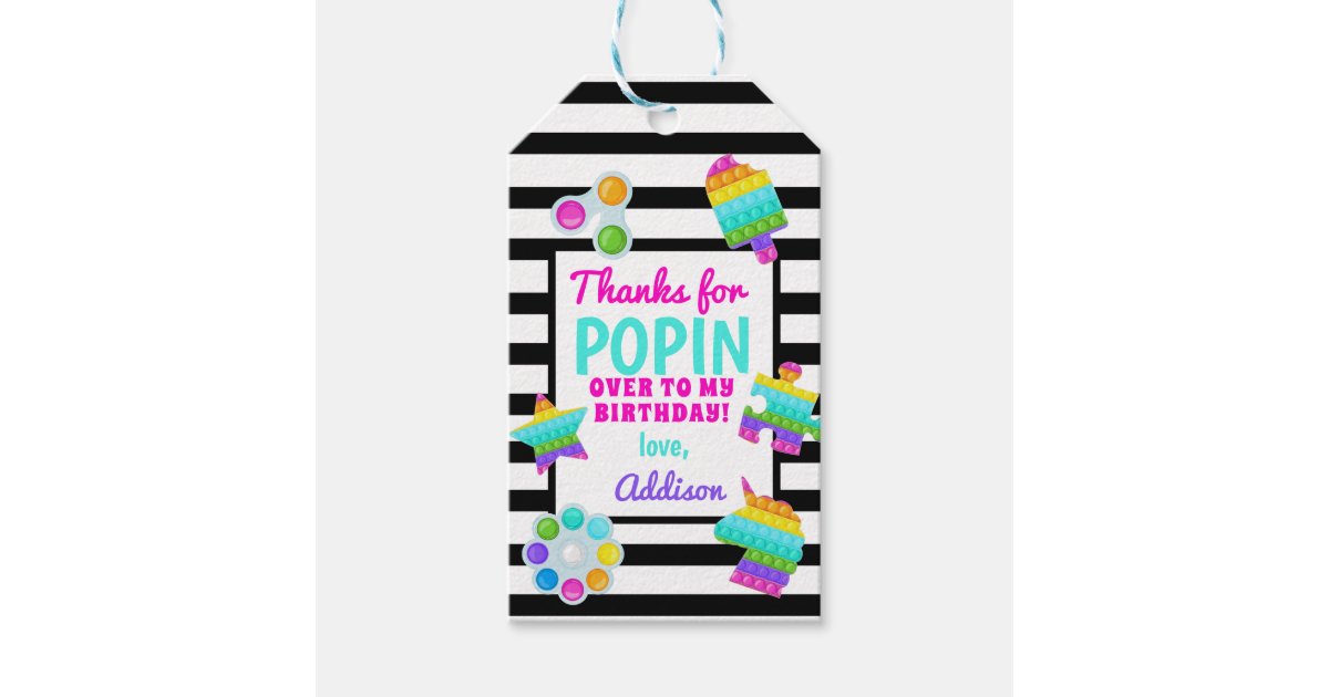 Pop It Birthday Invitation, Pop Fidget Invitation, Gift Tags | Zazzle