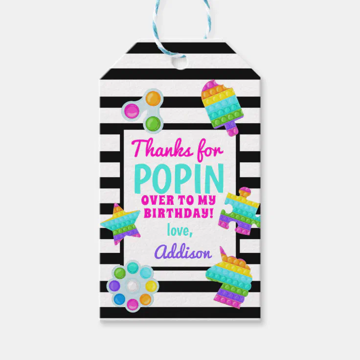 Pop It Birthday Invitation, Pop Fidget Invitation, Gift Tags | Zazzle