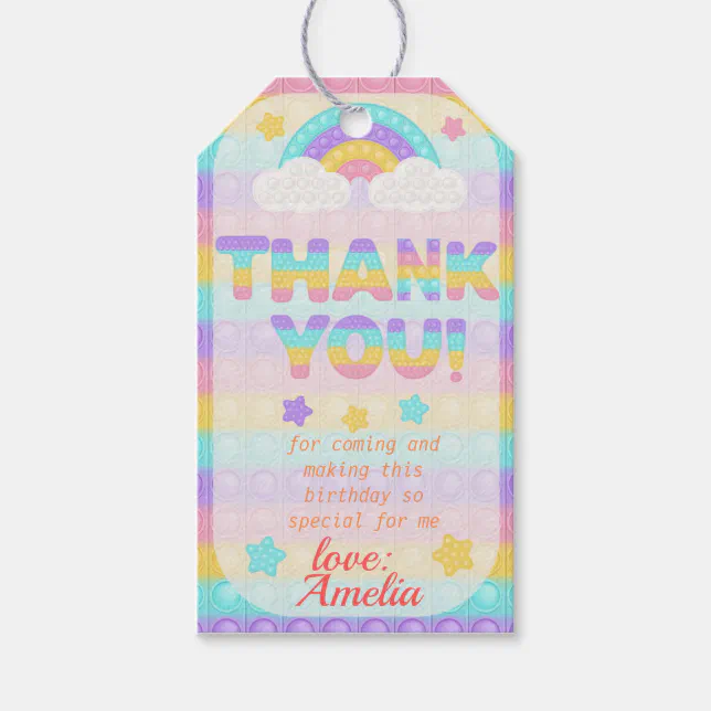 POP IT Birthday Party thank You Tag/ Favor Tag | Zazzle