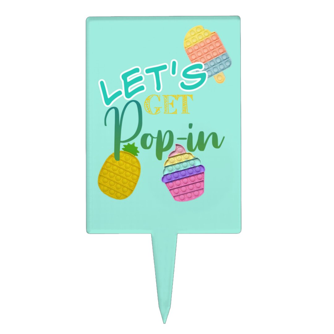 Pop It Bubble Fidget Toy Birthday Gift Tags Favor Cake Topper | Zazzle