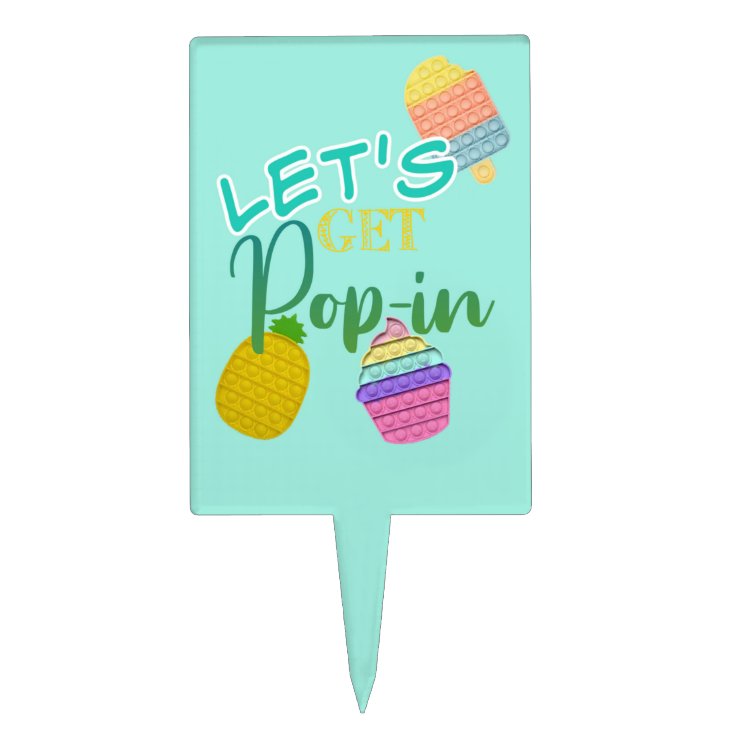 Pop It Bubble Fidget Toy Birthday Gift Tags Favor Cake Topper | Zazzle