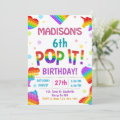 Pop it Colourful Kids Birthday Party Invitation | Zazzle