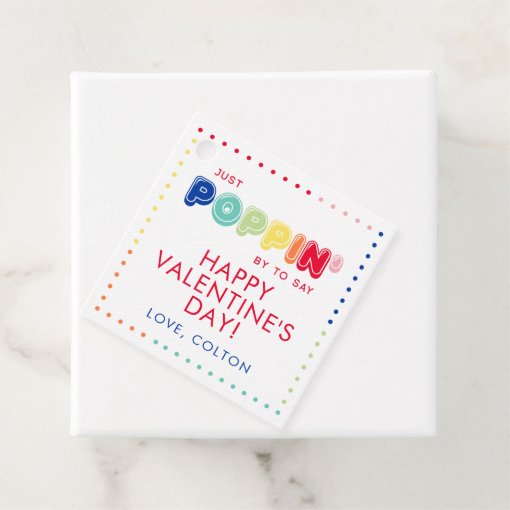 Pop It Valentine Cards, Happy Valentines Day Tag | Zazzle
