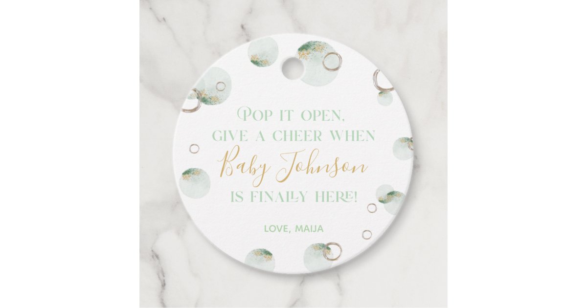 Pop it When She Pops Favor Tag, Champagne Tag | Zazzle