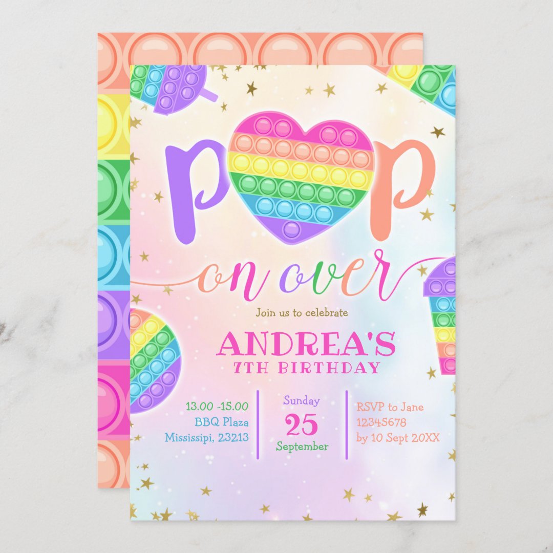Pop on Over Birthday Party Invitation | Zazzle