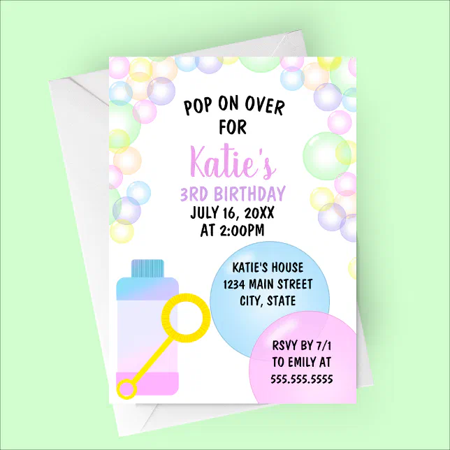 Pop On Over Kids Birthday Party Invitation | Zazzle