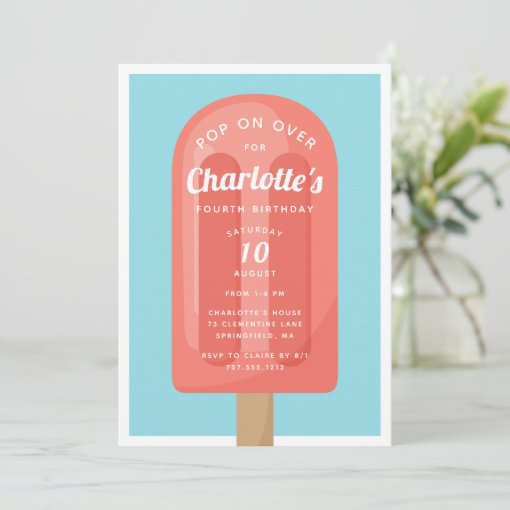 Pop On Over | Popsicle Summer Kids Birthday Party Invitation | Zazzle