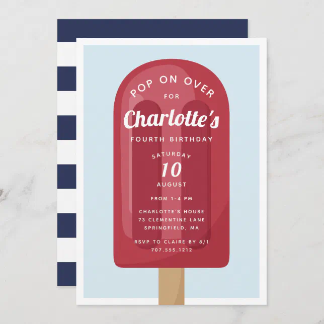 Pop On Over | Popsicle Summer Kids Birthday Party Invitation | Zazzle