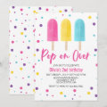 Pop on Over Rainbow Ice Pop Summer Birthday Invitation | Zazzle