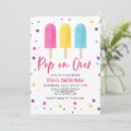 Pop on Over Rainbow Ice Pop Summer Birthday Invitation | Zazzle
