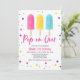 Pop on Over Rainbow Ice Pop Summer Birthday Invitation | Zazzle