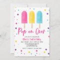 Pop on Over Rainbow Ice Pop Summer Birthday Invitation | Zazzle
