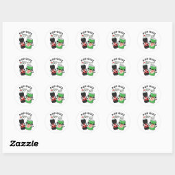 Pop Quiz Funny Soda Pop Pun Classic Round Sticker | Zazzle