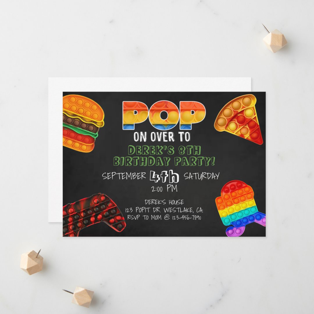 pop snap party, pop it party, fidget party announcement | Zazzle