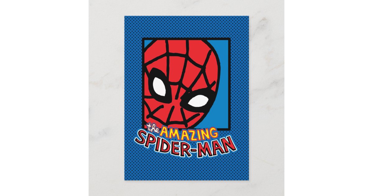 Pop Spider-Man Block with Logo Postcard | Zazzle