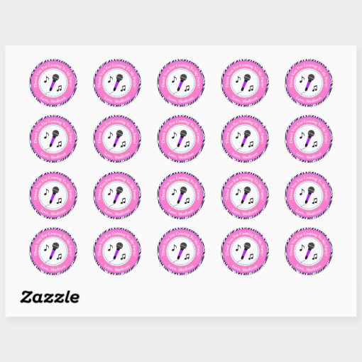 Pop Star Birthday Party Favor Stickers | Zazzle