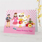 Pop star girl birthday party card | Zazzle