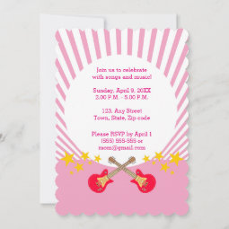 Pop star girl birthday party invitation | Zazzle