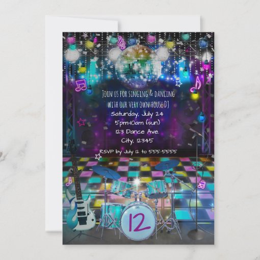 POP STAR PARTY Birthday Musical Dance Invitation | Zazzle