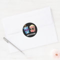 Pop Stars Funny Soda Pop Popcorn Pun Dark BG Classic Round Sticker | Zazzle
