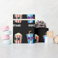Pop Stars Funny Soda Pop Popcorn Pun Dark BG Wrapping Paper | Zazzle