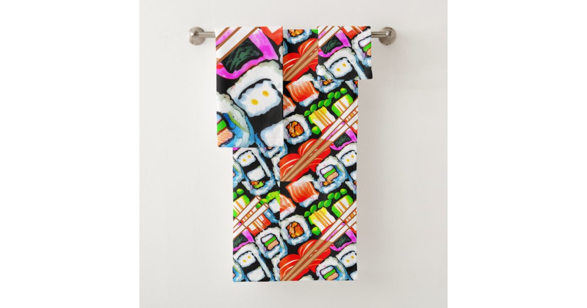 Pop Sushi Bath Towel Set | Zazzle