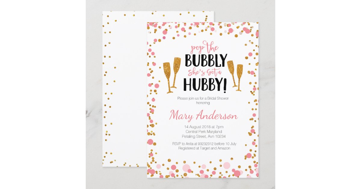 Pop The Bubbly Bridal Shower invite | Zazzle