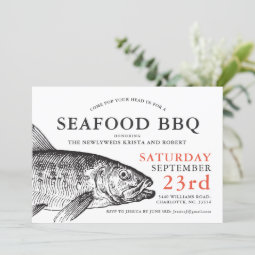 Pop Your Head In | Funny Fish Fry Party Invite | Zazzle